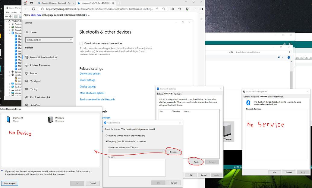 How To Add Bluetooth Serial Port On Windows 10 For Sparkfun Thing Plus Esp32 Wroom Usb C